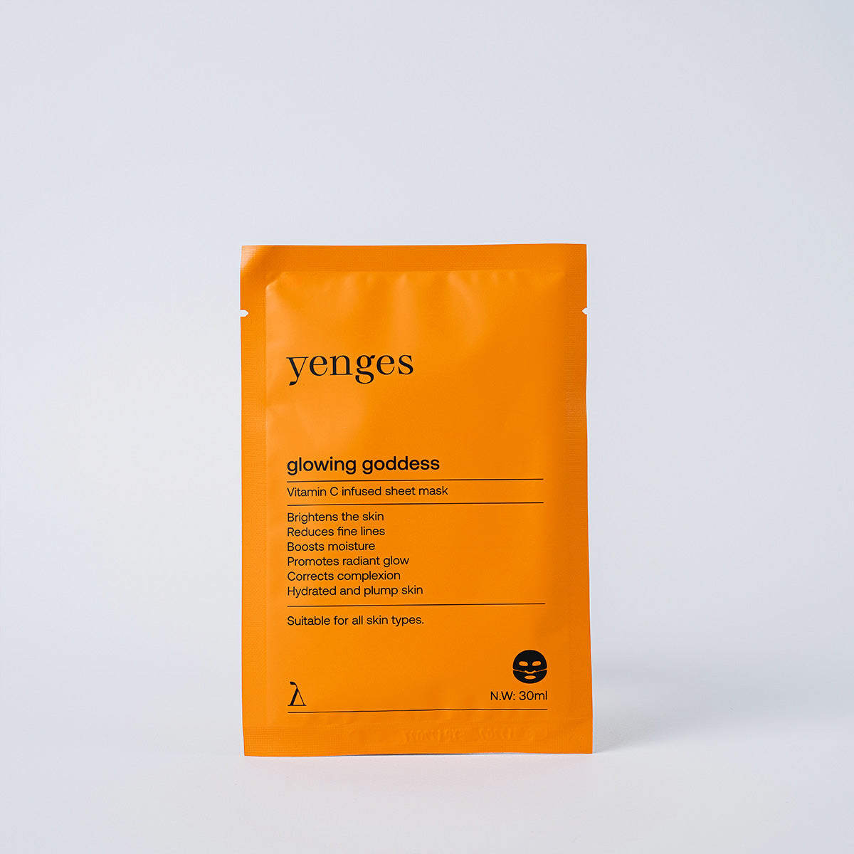 Еднократна маска за лице с Витамин Ц | Glowing Goddess – Yenges